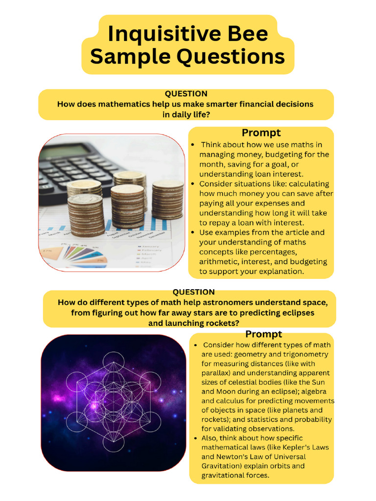 Inquisitive Bee Sample Questions | PDF