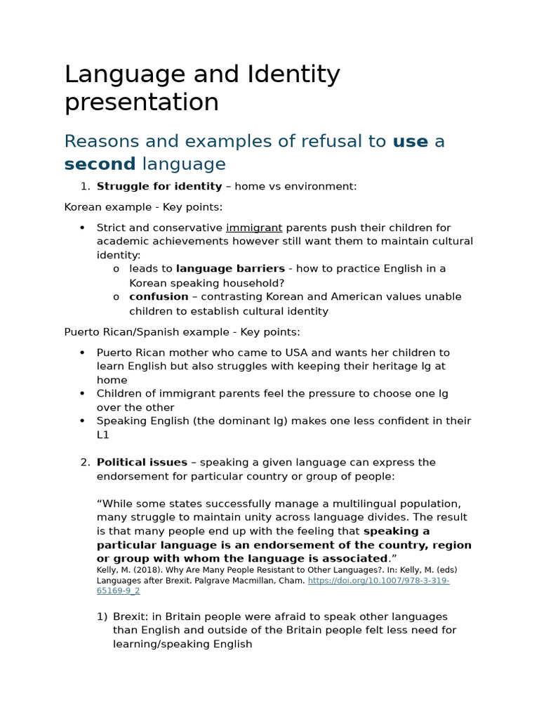 Language and Identity Presentation | PDF | English Language ...
