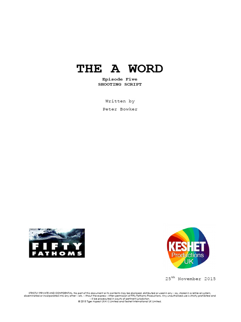The A Word Episode 5 Shooting Script | PDF