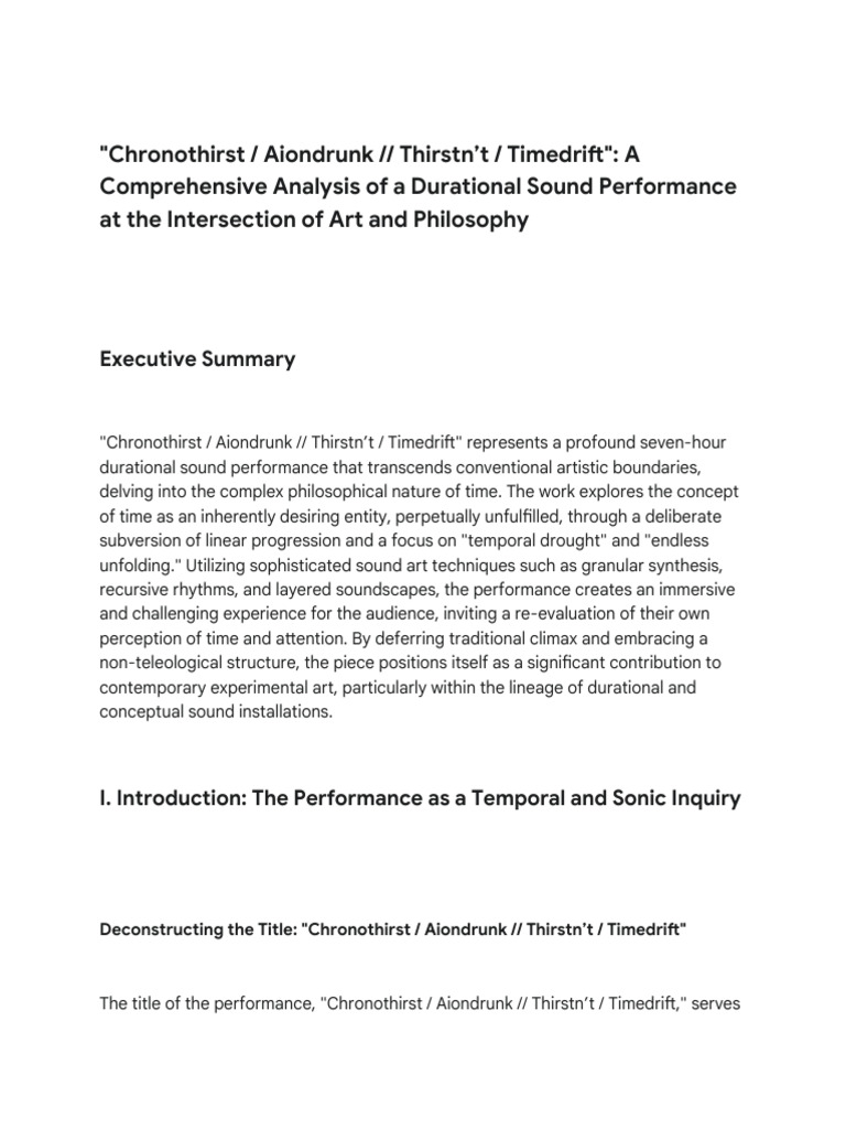 Temporal Sound Performance Analysis | PDF | Time | Perception