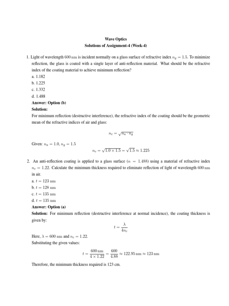 NPTEL_W4_A4_2025 | PDF | Waves | Atomic