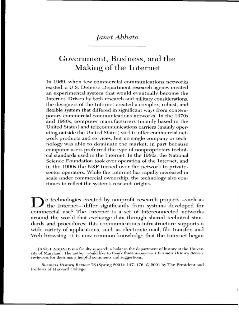 Evolution of Internet: From Government to Business | PDF | Computer ...