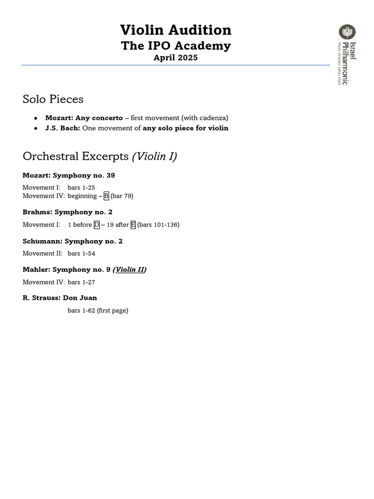 Academy List | PDF | Symphony | Concerto
