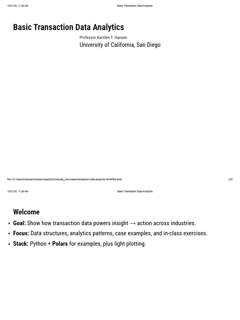 Basic Transaction Data Analytics | PDF | Analytics | Price Elasticity ...