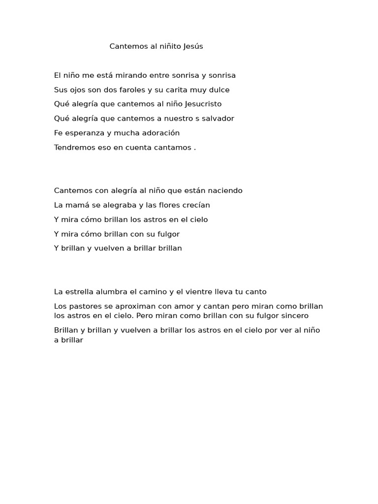 Cantemos Al Niñito Jesús | PDF