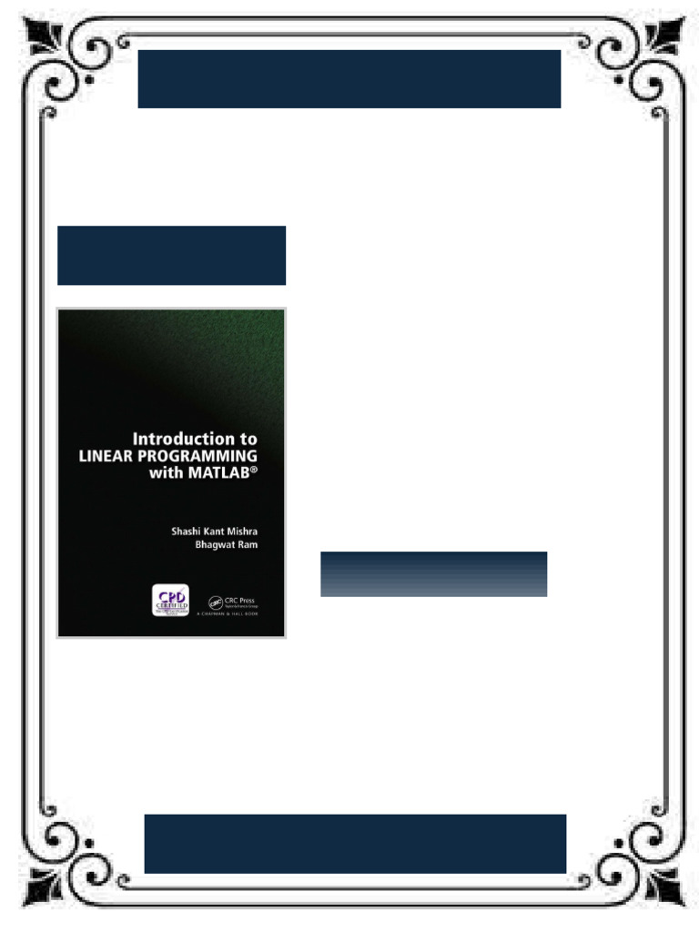 Introduction to Linear Programming with MATLAB 1st Edition Shashi Kant ...