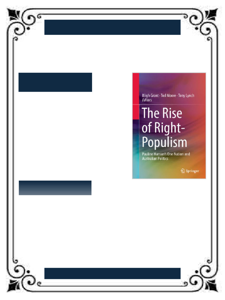 The Rise of Right Populism Pauline Hanson s One Nation and Australian ...