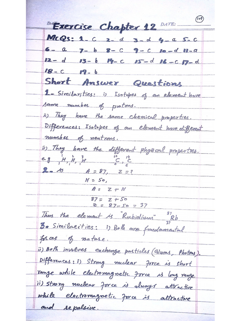 Exercise Chapter 12 New 1st Yr | PDF