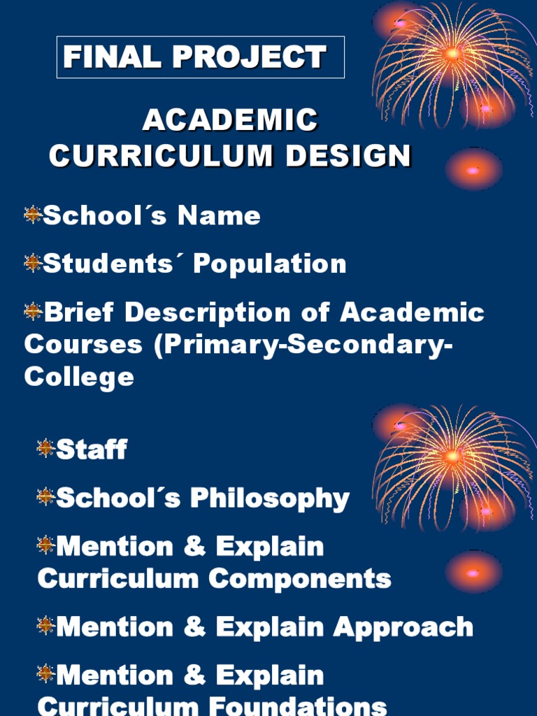 Academic Curriculum Design Project Guide | PDF