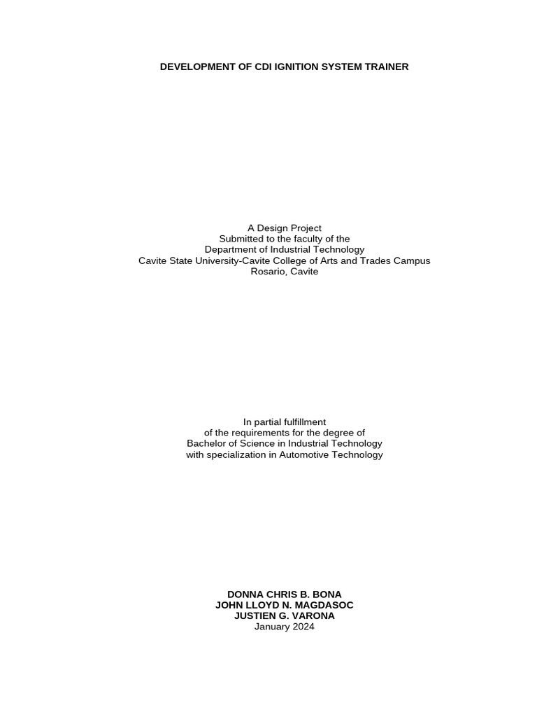 Edited CDI System (AutoRecovered) | PDF | Capacitor | Electricity