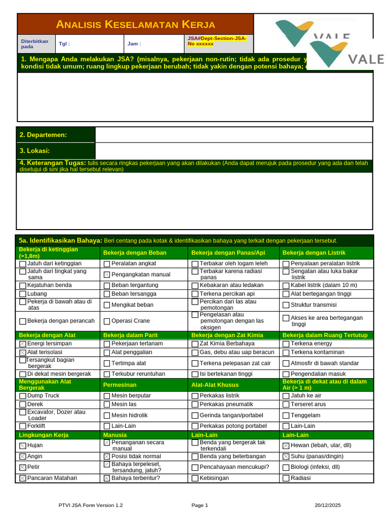 SP02 JSA Form Indonesian New | PDF