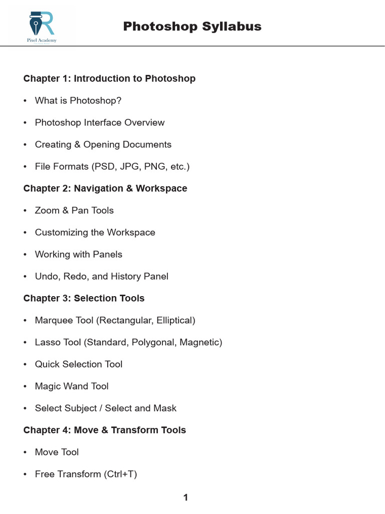 Photoshop Syllabus | PDF