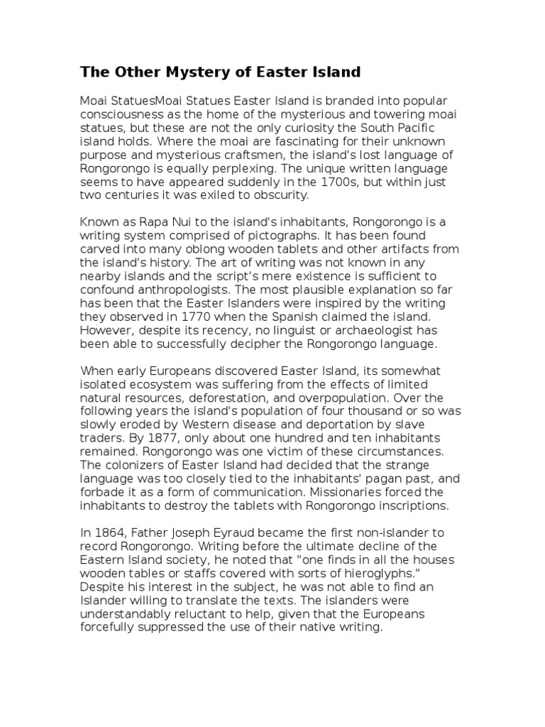 The Other Mystery of Easter Island | PDF