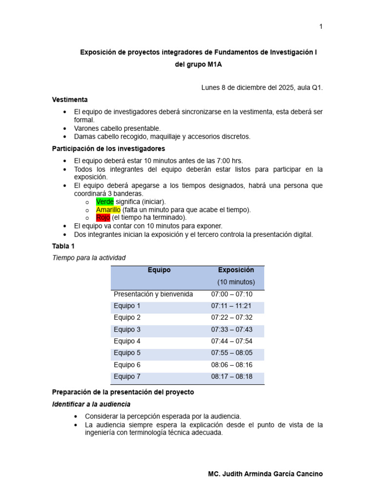 25AD Guía para La Exposición de Proyectos Integradores-1 | PDF | Color