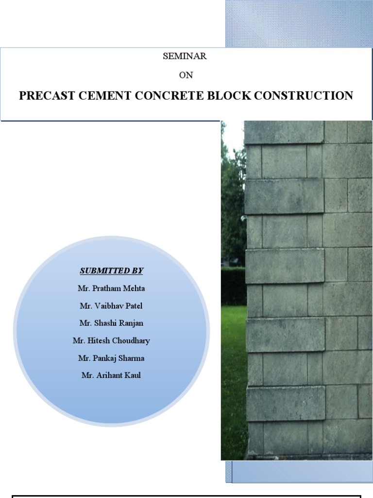 Precast Cement Concrete Block Construction | PDF | Masonry | Precast ...