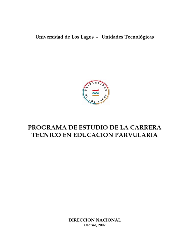 Carrera Tec. Educacion Parvularia | PDF | Jardín de infancia | Sicología
