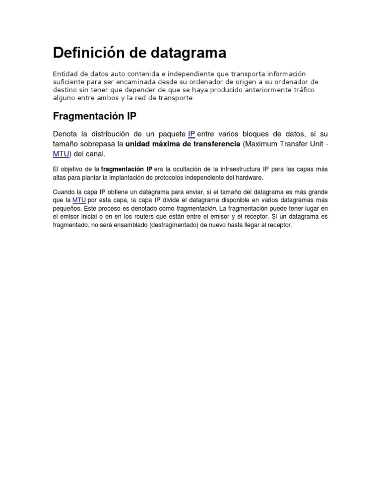 Definición de Datagrama | PDF