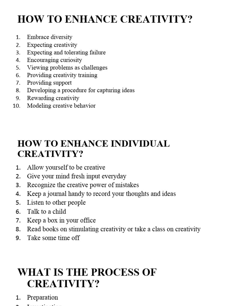 Strategies to Enhance Creativity | PDF