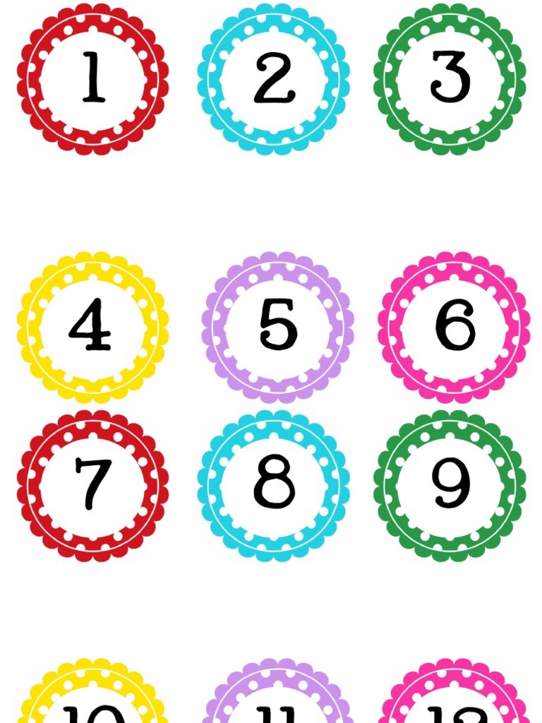 Circle Polka Dot Numbers 1-100 | PDF