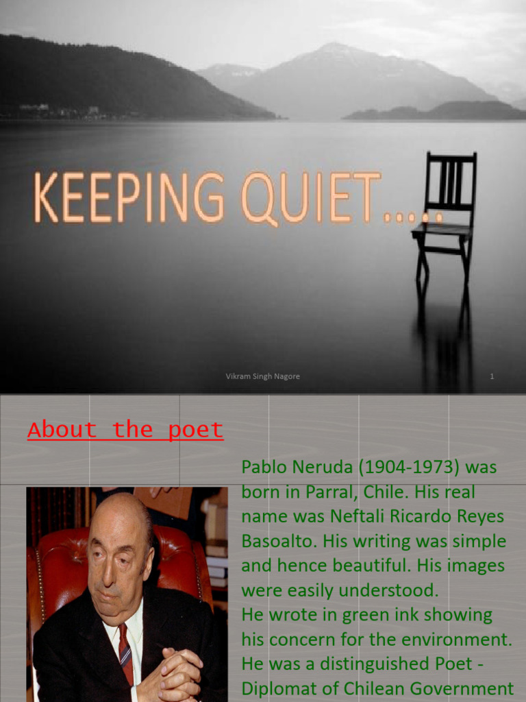 XII P.3 PPT of KEEPING QUIET.pdf-1 | PDF