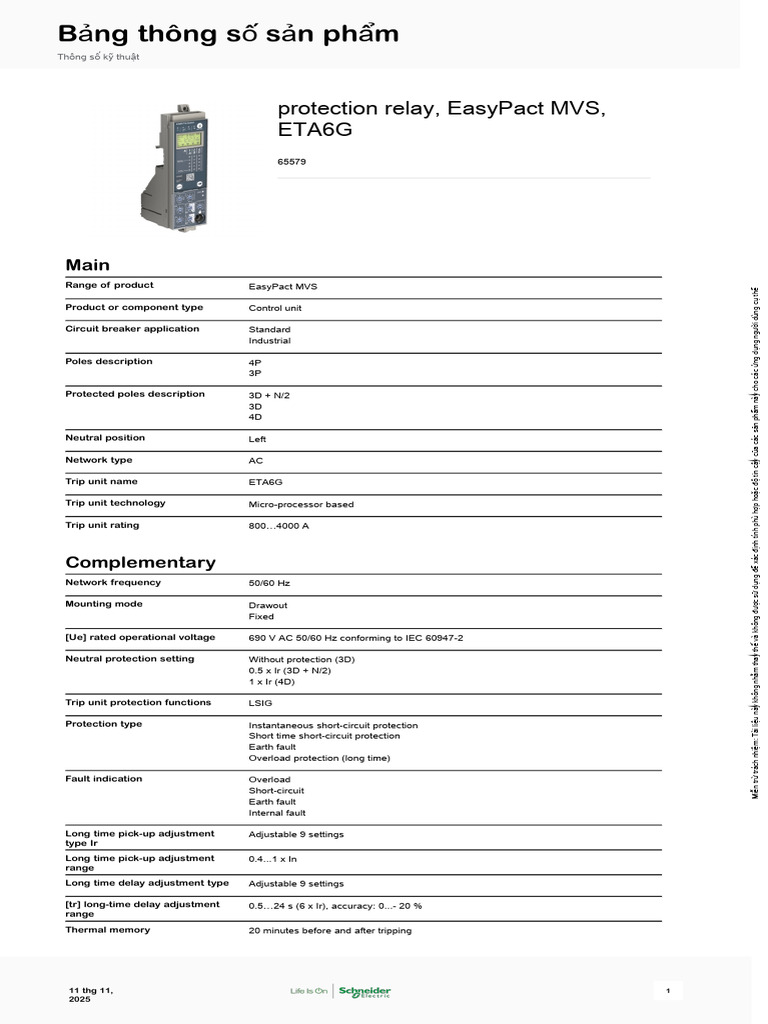 Schneider Electric EasyPact-MVS 65579 | PDF