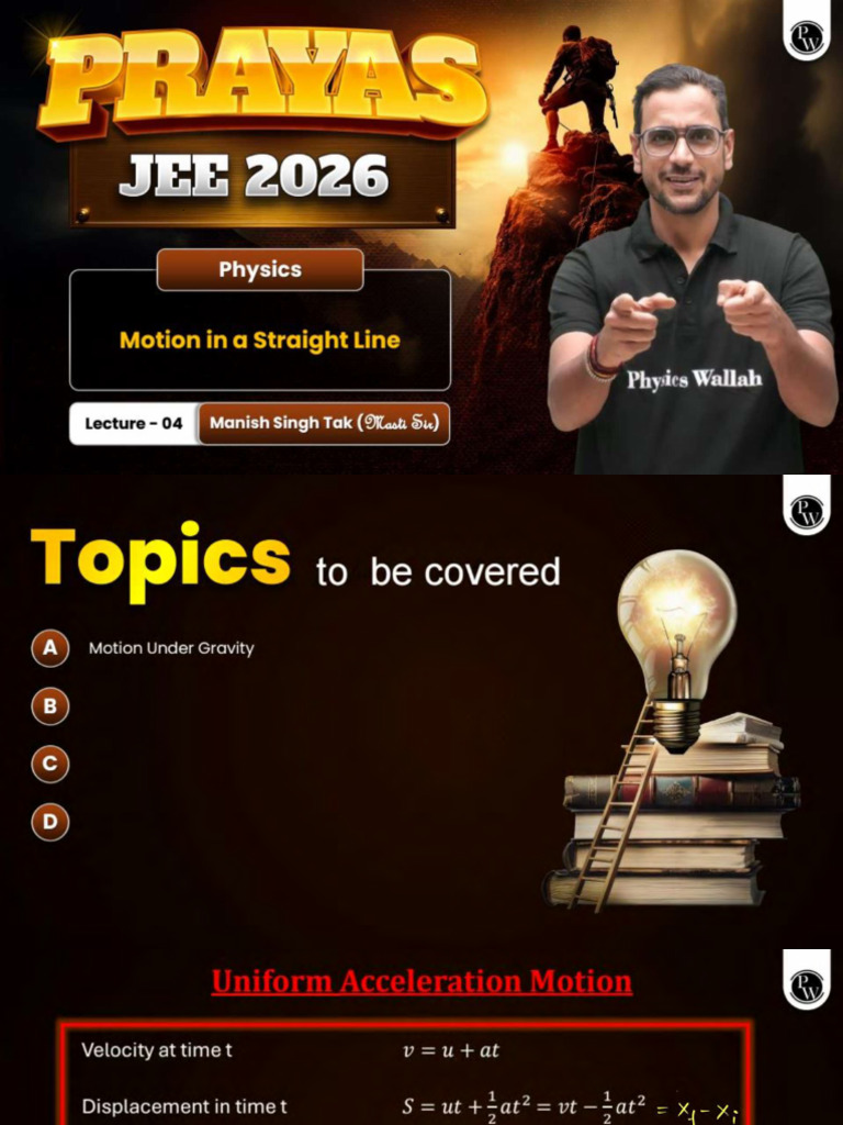 Motion in a Straight Line 04 _ Class Notes (2) | PDF