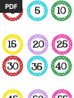 CIRCLE POLKA DOT Numbers by 5 For Clock | PDF