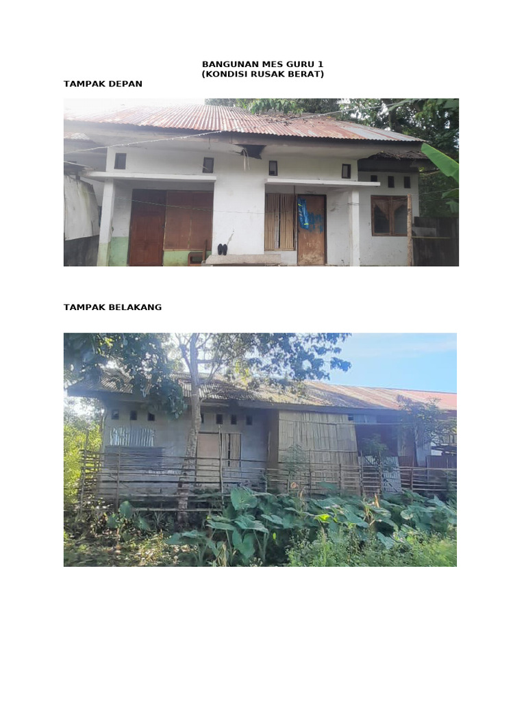 Foto Bangunan Rusak (Toilet Dan Mess) | PDF