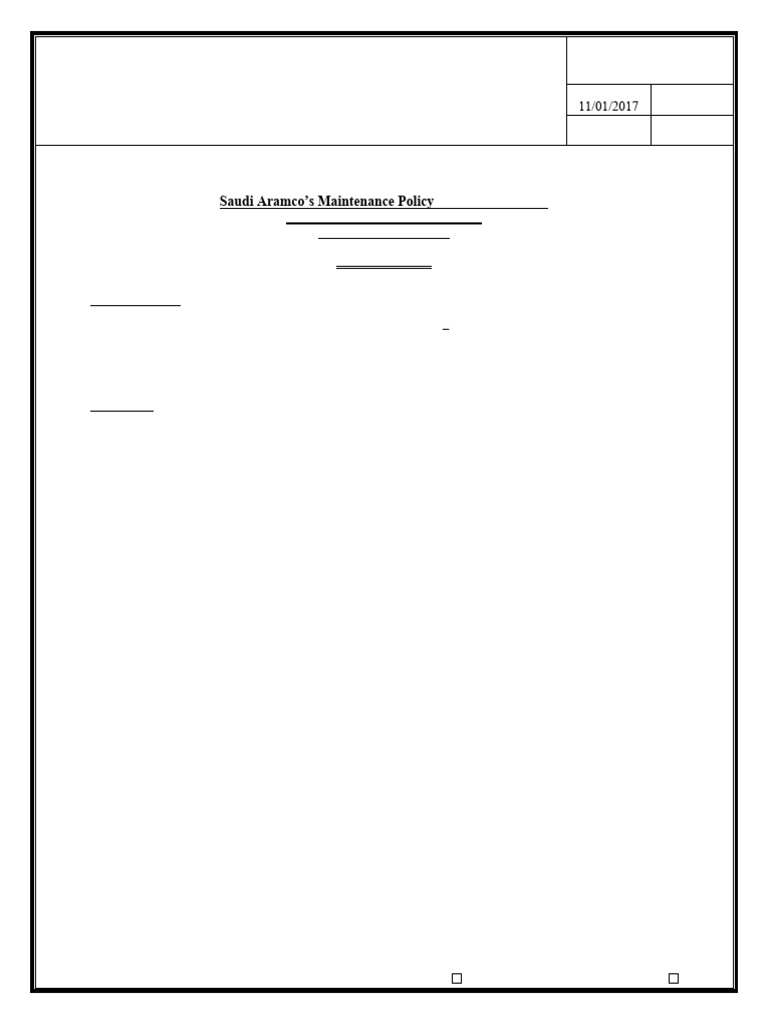 Saudi Aramco Maintenance Management Guide | PDF