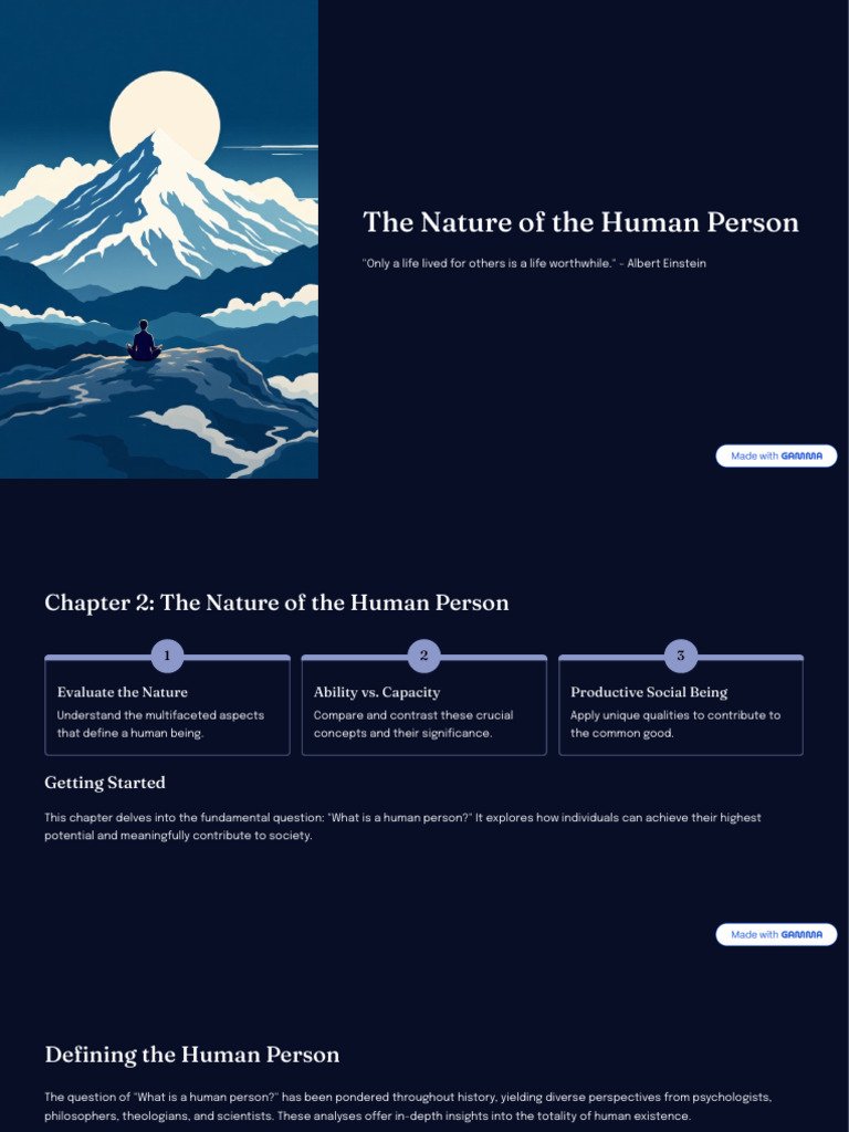 The Nature of The Human Person | PDF | Psychological Concepts | Psychology