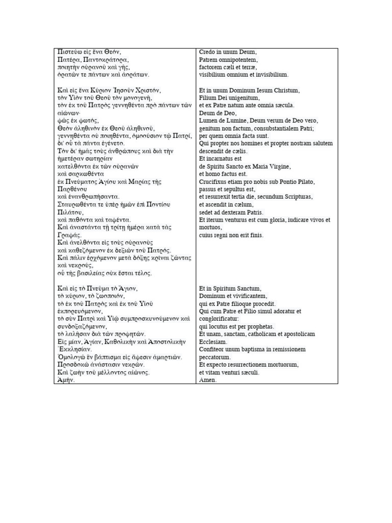 Greek-Latin Creed With Filioque | PDF
