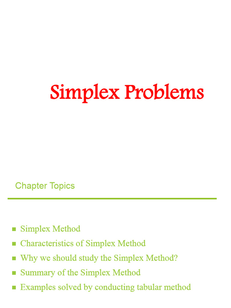 Vip Simplex Methods | PDF | Mathematical Optimization | Linear Programming