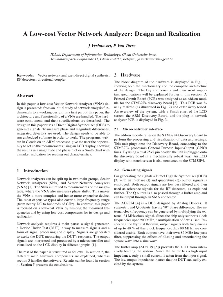 Low-Cost Vector Network Analyzer Design | PDF