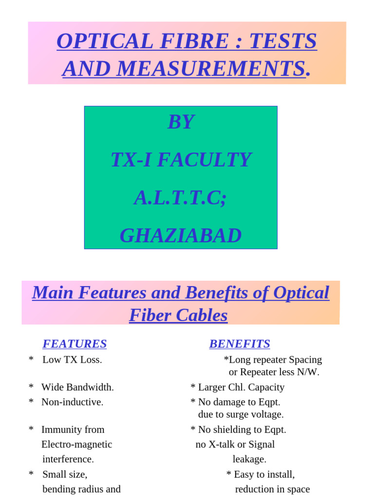 Optical Fiber Testing and Measurements Guide | PDF | Optical Fiber ...