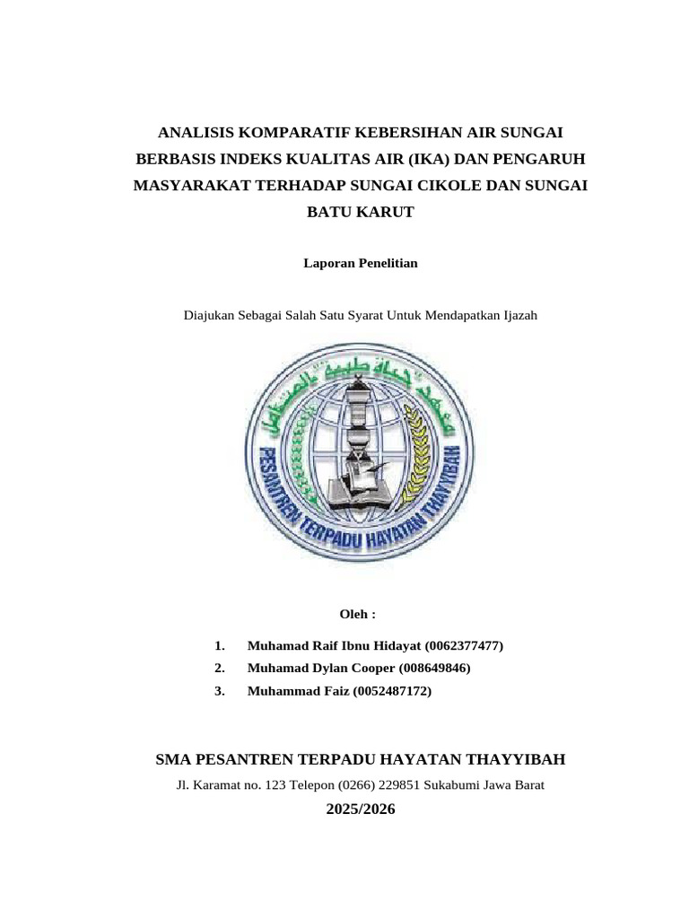 Analisis Kualitas Air Sungai Cikole dan Batu Karut | PDF
