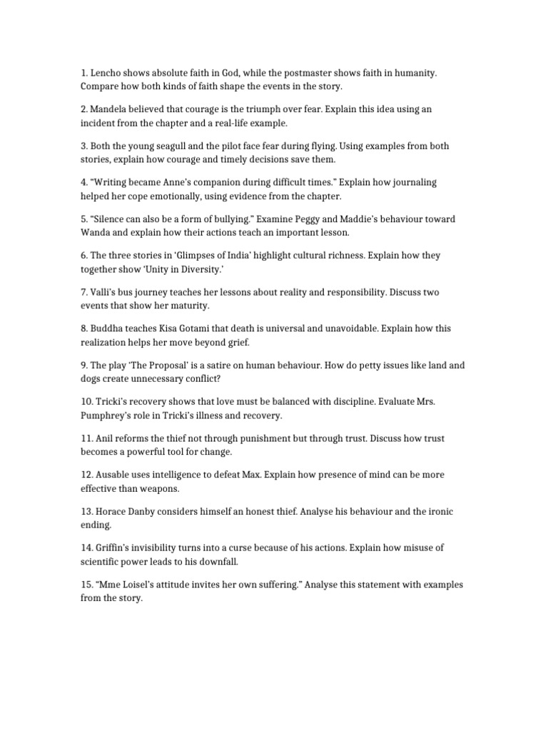 Grade10 English QuestionBank | PDF