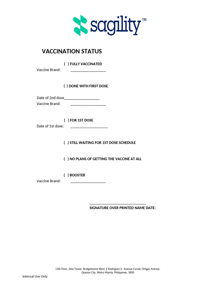 Vaccination Status Form With Booster (Betaine) | PDF