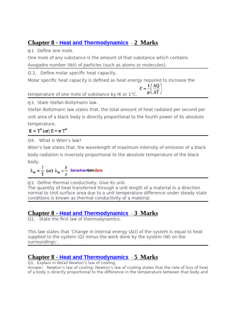 Physics unit 8 and 9 - 2,3,5 marks | PDF