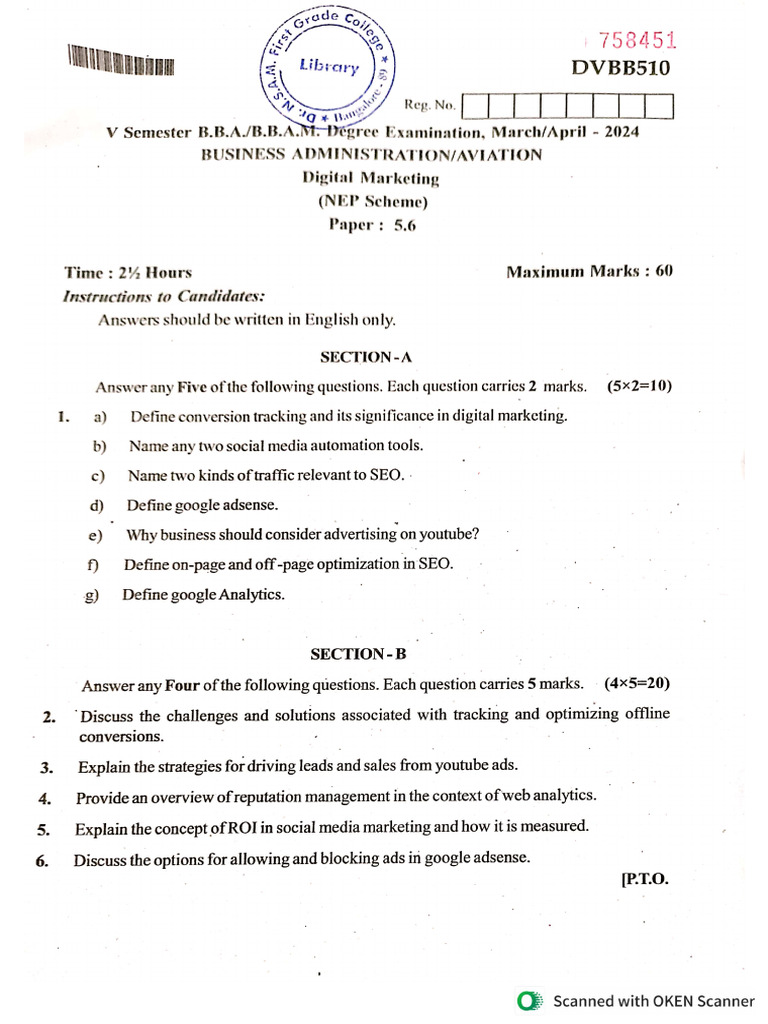 V Sem BBA Digital Marketing 2 | PDF