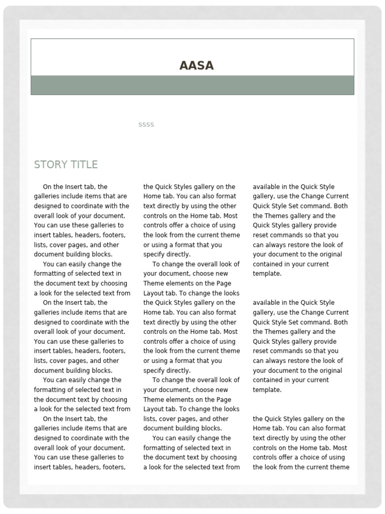 Story Title | PDF | Page Layout | Writing