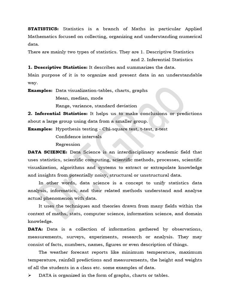 Statistics -Data science -Data-Types-Collection of Data | PDF ...