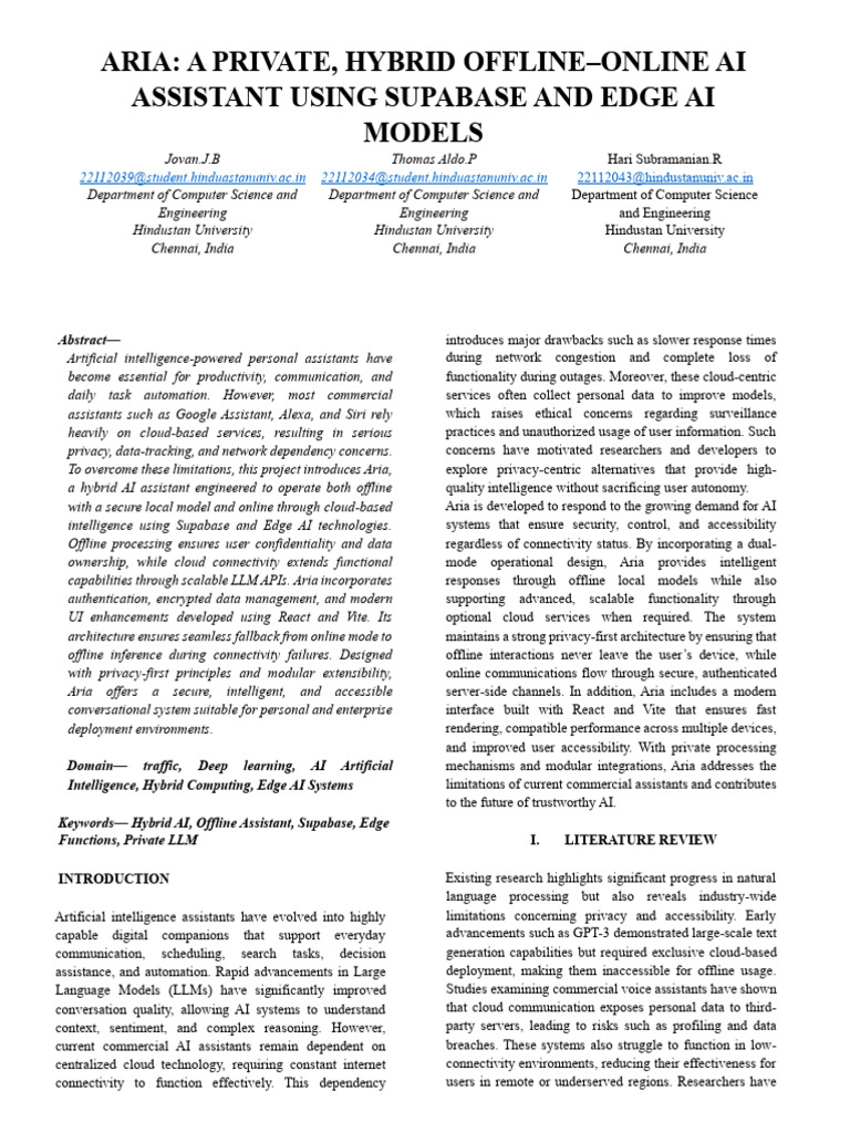 Aria_research Paper (1) | PDF | Cloud Computing | Artificial Intelligence
