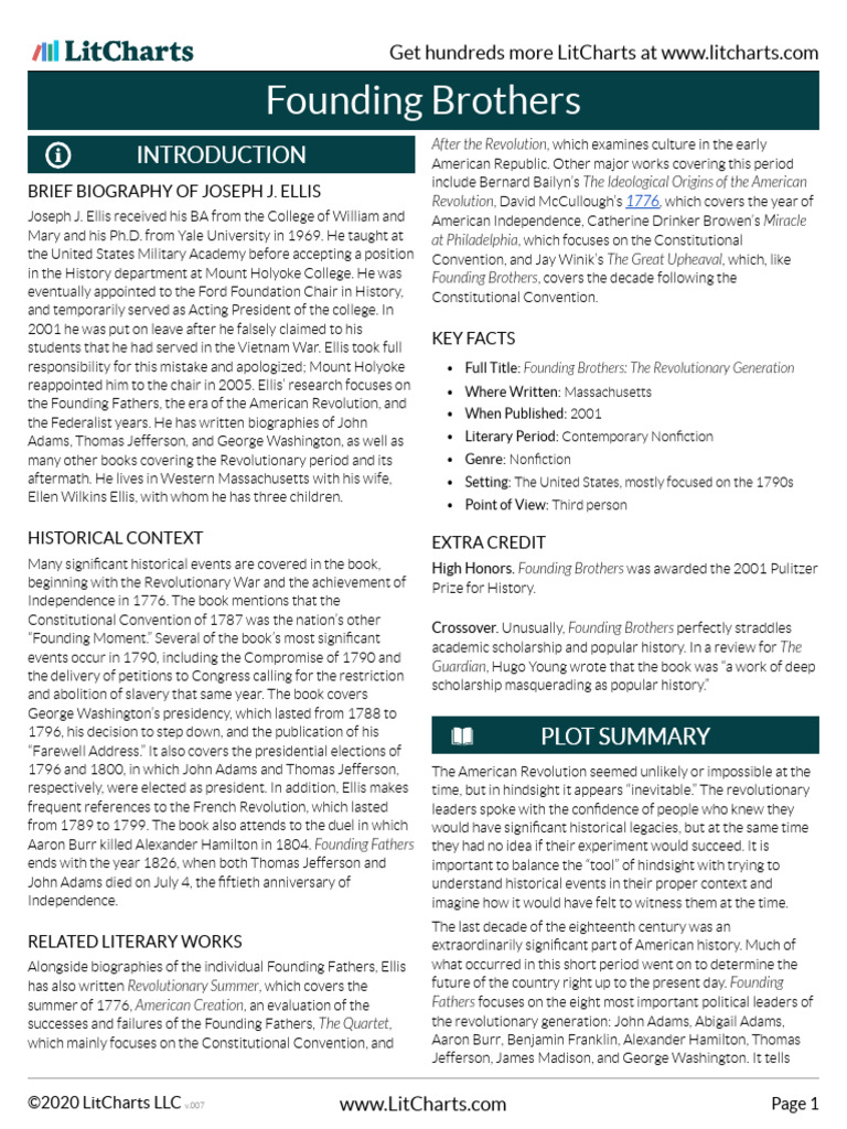 Founding Brothers: Key Historical Insights | PDF | Alexander Hamilton ...