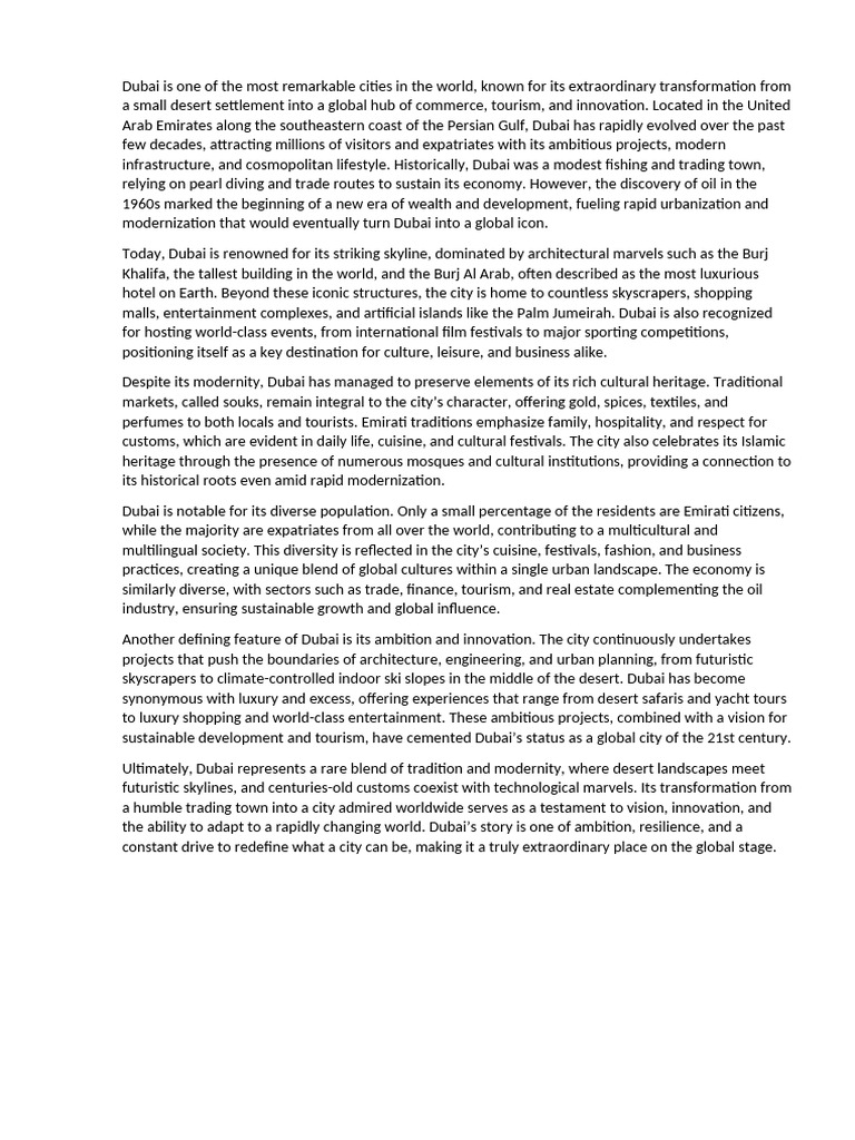 Dubai Sample | PDF | Dubai