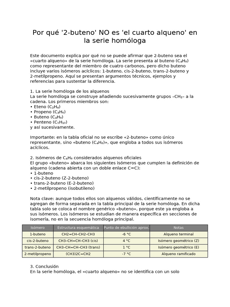 2-Buteno Refutacion Final | PDF | Alqueno | Isómero