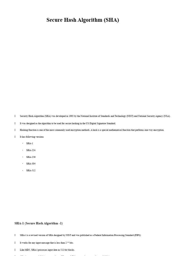 4.4.Secure Hash Algorithm (SHA).Pptx | PDF | Cryptography | Algorithms
