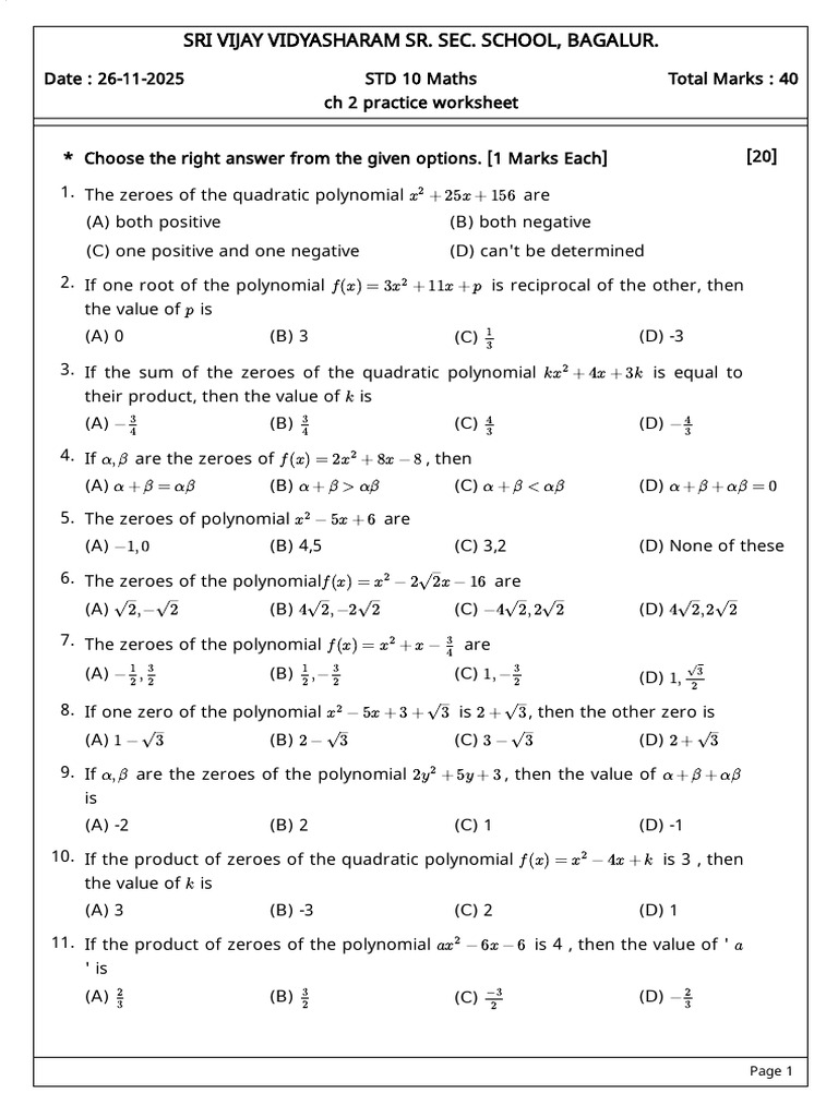 Ch 2 Practice Worksheet 10a Pdf Computational Science Algebra