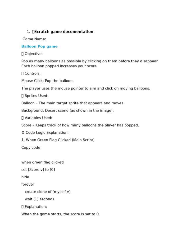Scratch Game Documentation | PDF