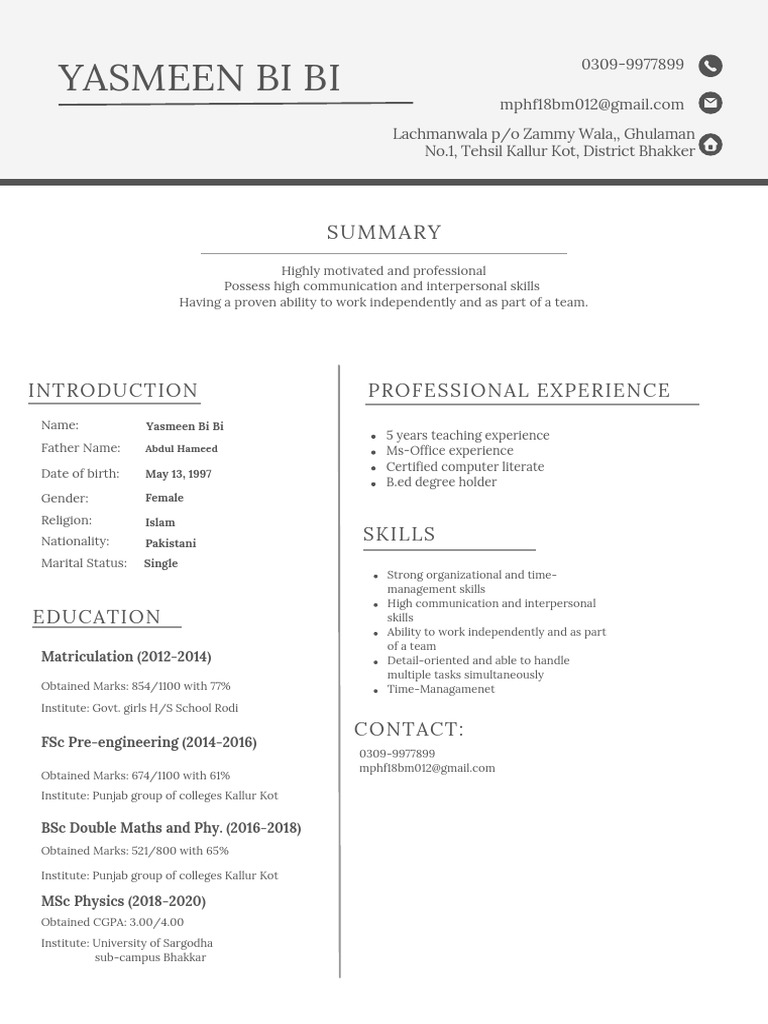 Gray and White Simple Clean Resume - 20250125 - 174310 - 0000 | PDF ...