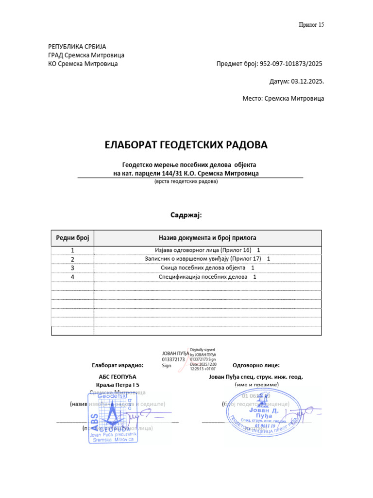 Geo Elaborat Posebnih Delovaa Pakovljević | PDF